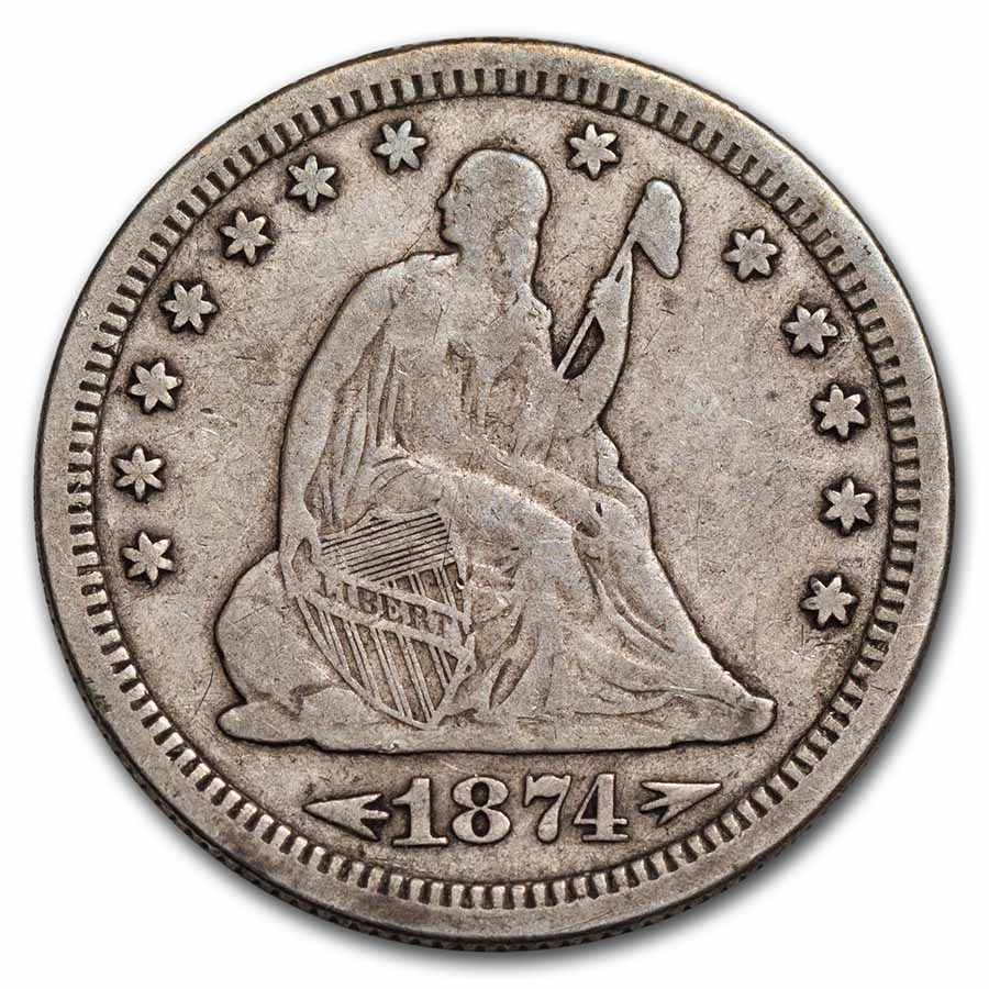 Buy 1874-S Liberty Seated Quarter VF | APMEX