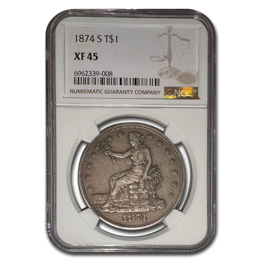 1874-S Trade Dollar XF-45 NGC