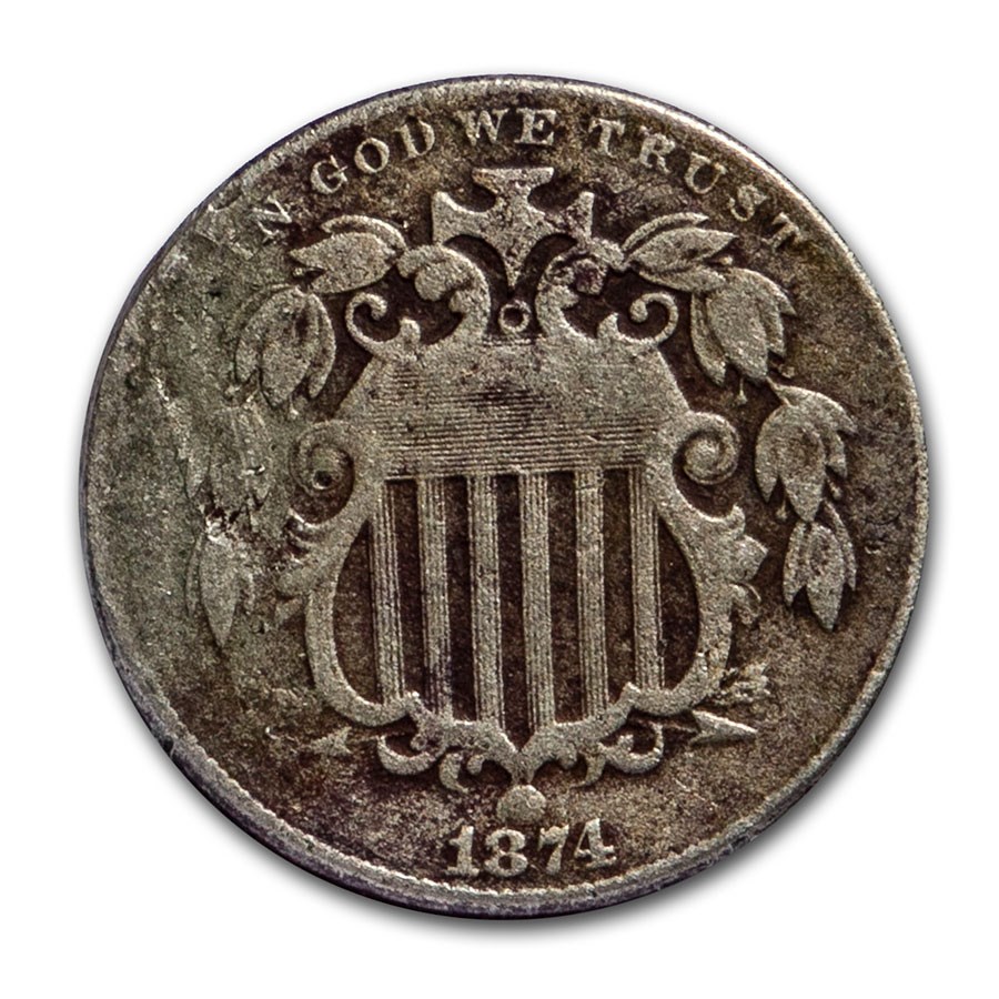 Buy 1874 Shield Nickel Fine Details | APMEX
