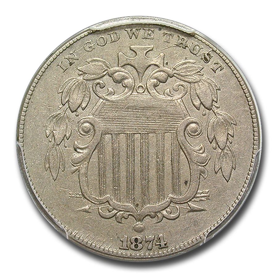 1874 Shield Nickel XF-45 PCGS