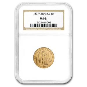 Buy 1875-1899 France Gold 20 Francs Angel MS-61 NGC/PCGS | APMEX