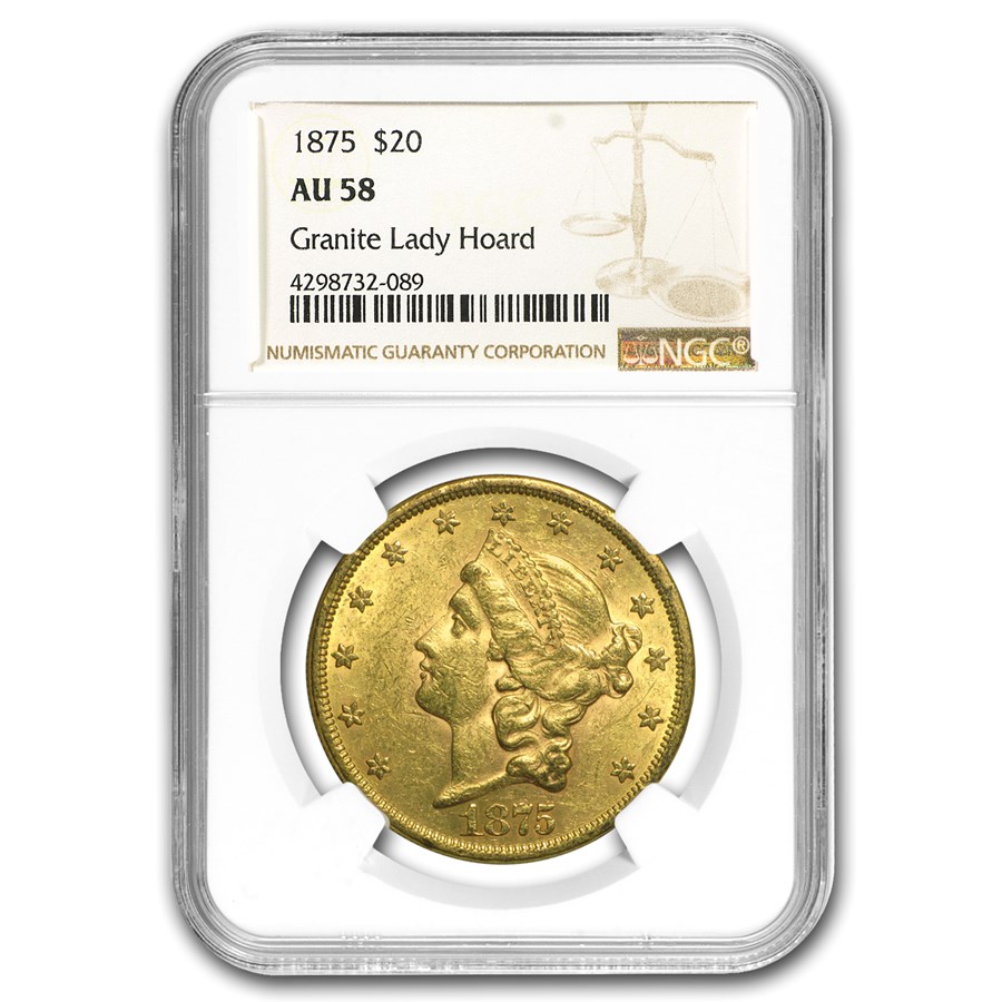 Buy 1875 $20 Liberty Gold Double Eagle AU-58 NGC (Granite Lady Hrd) | APMEX
