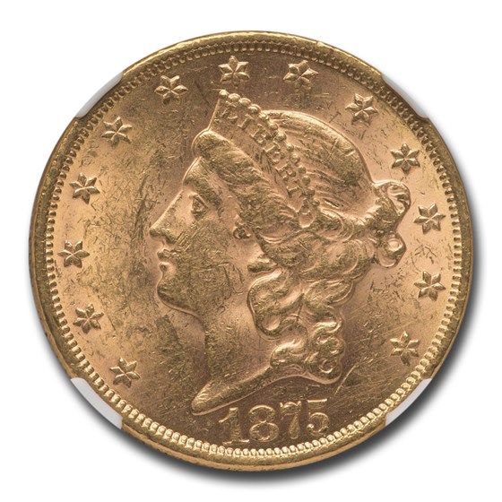 Buy 1875 $20 Liberty Gold Double Eagle AU-58 NGC | APMEX