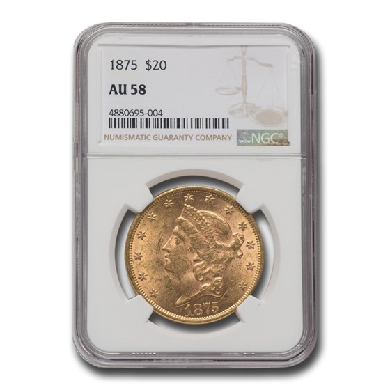 Buy 1875 $20 Liberty Gold Double Eagle AU-58 NGC | APMEX