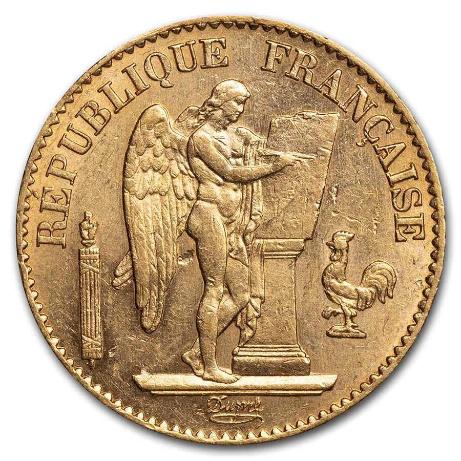 Buy 1875-A France Gold 20 Francs Lucky Angel BU | APMEX