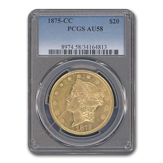 Buy 1875-CC $20 Liberty Gold Double Eagle AU-58 PCGS | APMEX