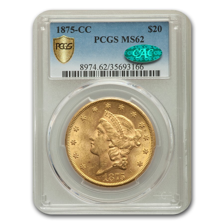 Buy 1875-CC $20 Liberty Gold Double Eagle MS-62 PCGS CAC | APMEX