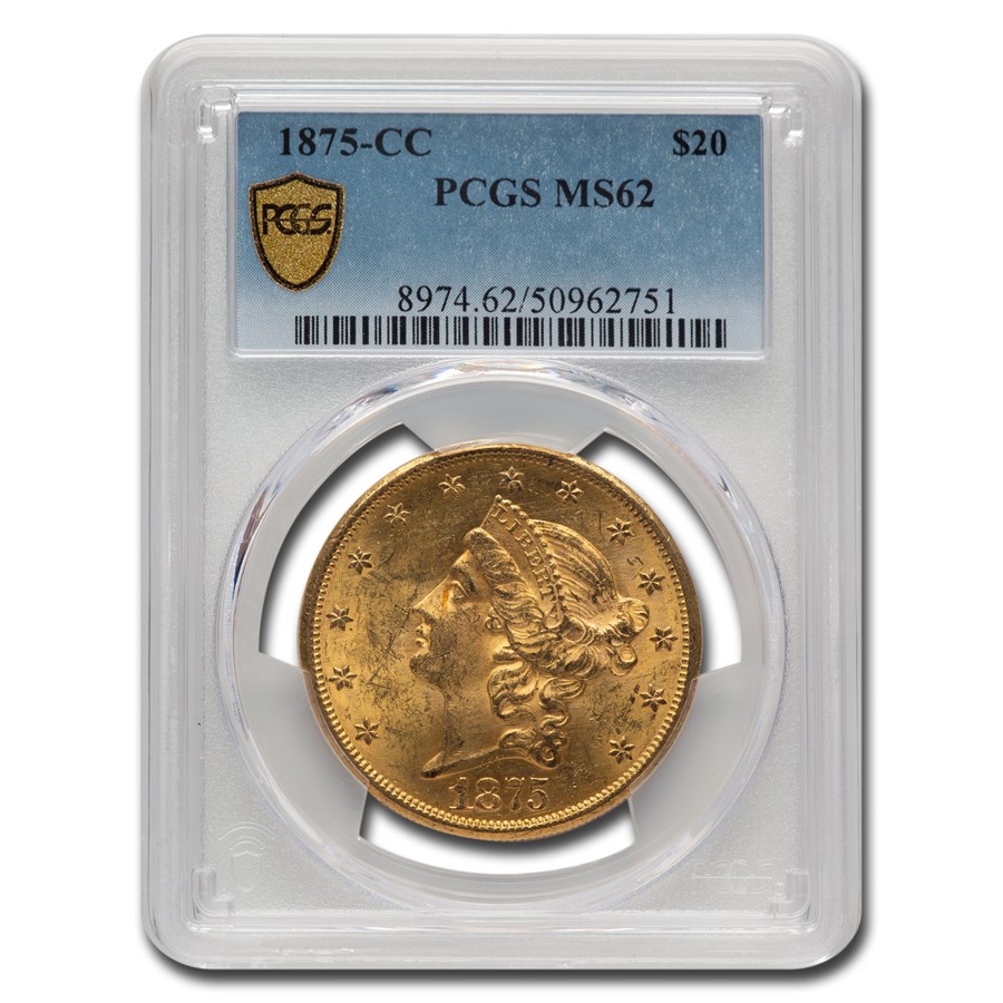 Buy 1875-CC $20 Liberty Gold Double Eagle MS-62 PCGS | APMEX