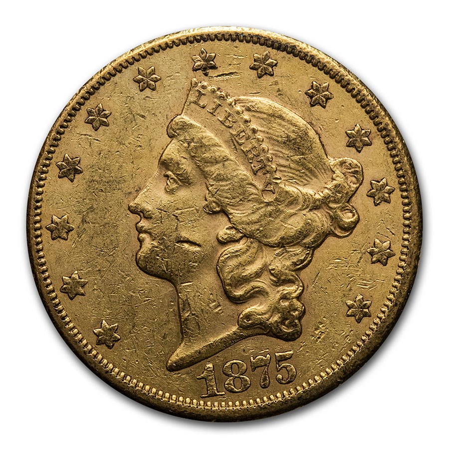 Buy 1875-CC $20 Liberty Gold Double Eagle XF Details (Cleaned) | APMEX