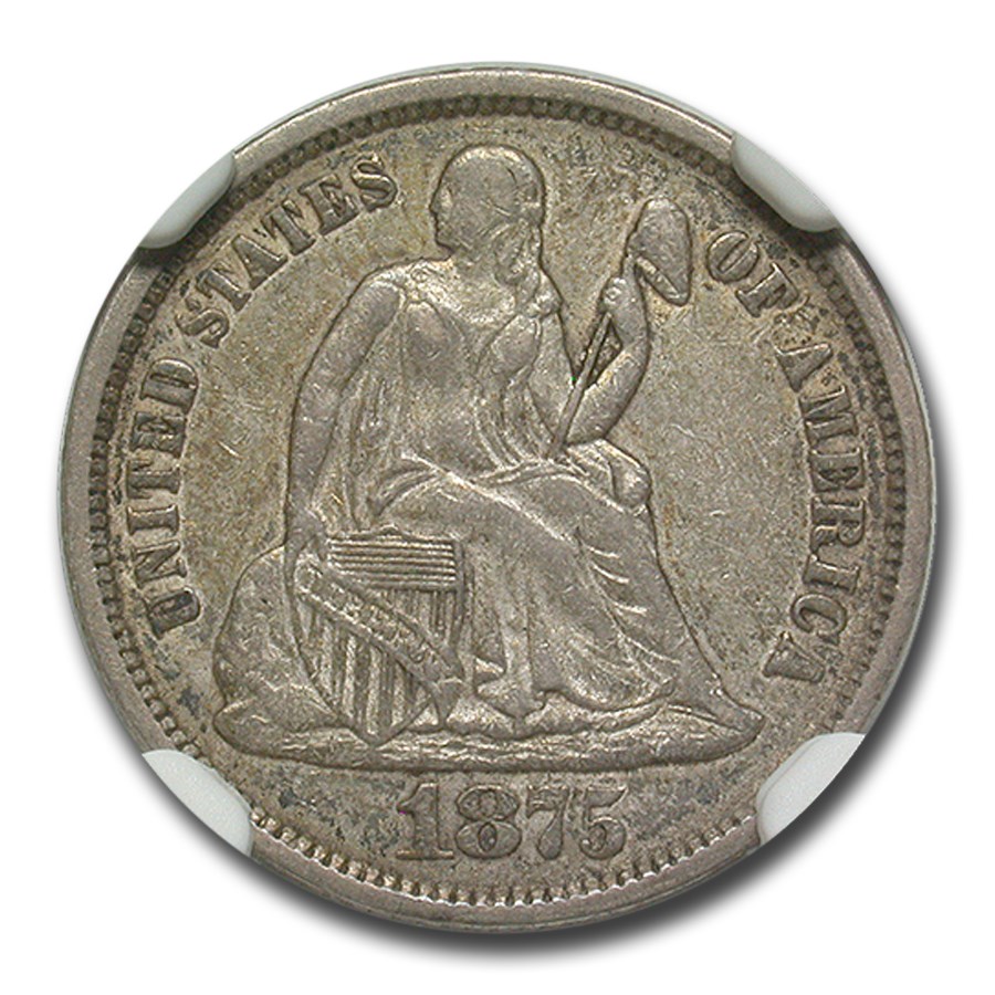 Buy 1875-CC Liberty Seated Dime AU-55 NGC (Above Bow) | APMEX