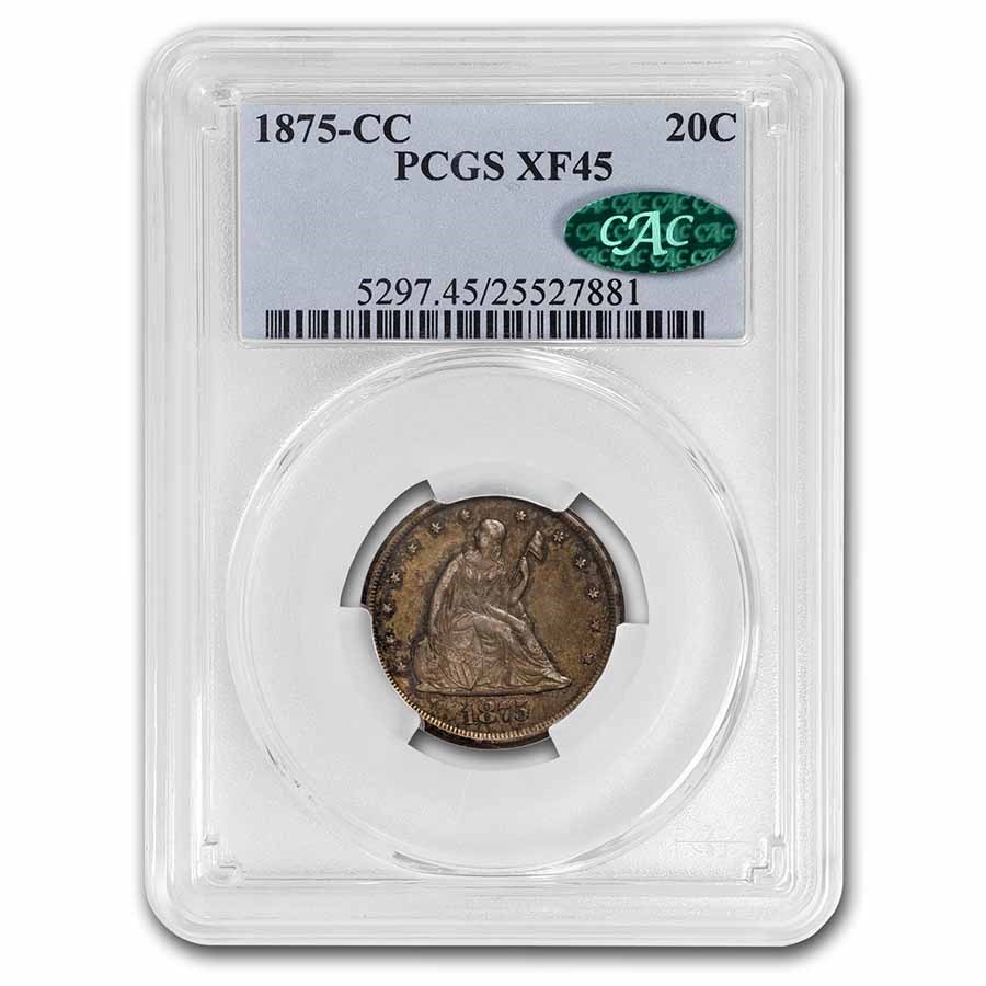 Buy 1875-CC Twenty Cent Piece XF-45 PCGS CAC | APMEX