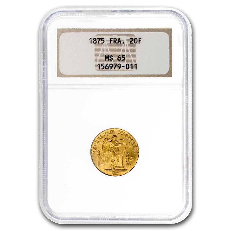 Buy 1875 France Gold 20 Francs Angel MS-65 NGC | APMEX