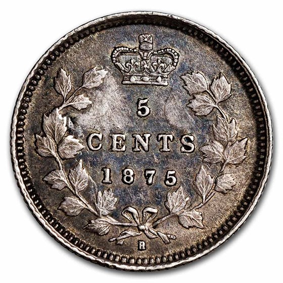 Buy 1875-H Canada Silver 5 Cents Victoria XF (Small Date) | APMEX