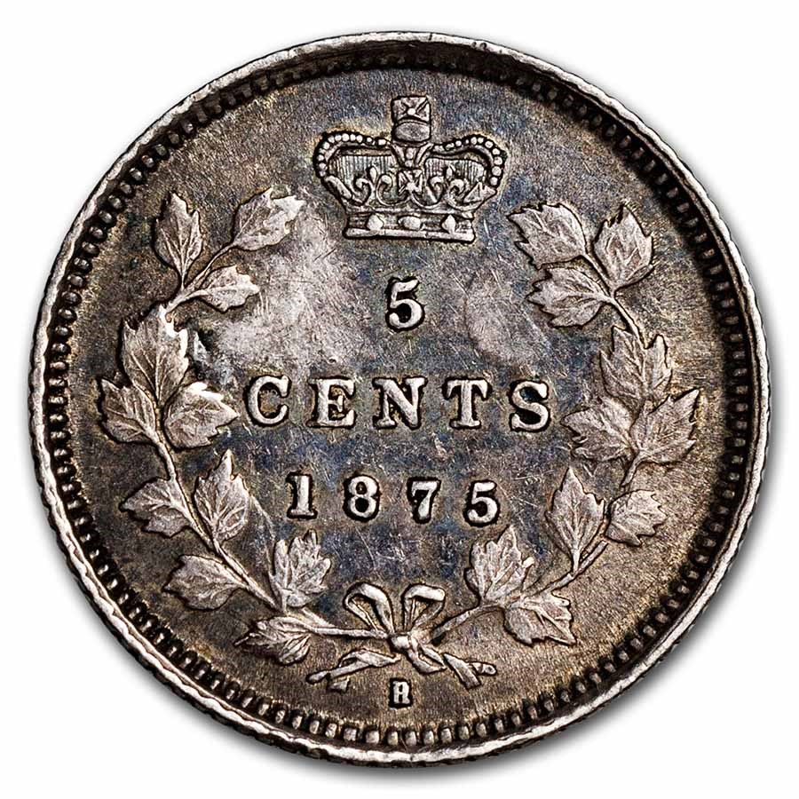 Buy 1875-H Canada Silver 5 Cents Victoria XF (Small Date) | APMEX