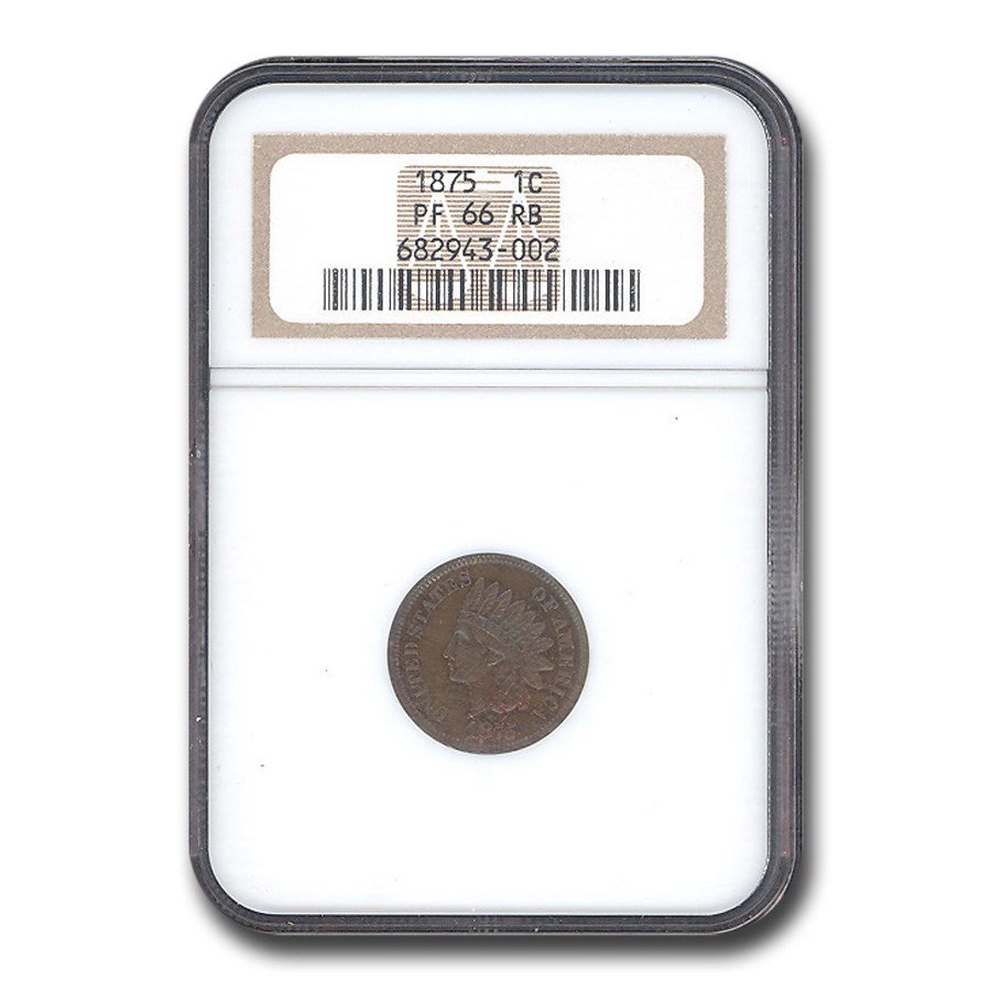 1875 Indian Head Cent PF-66 NGC (Red/Brown)