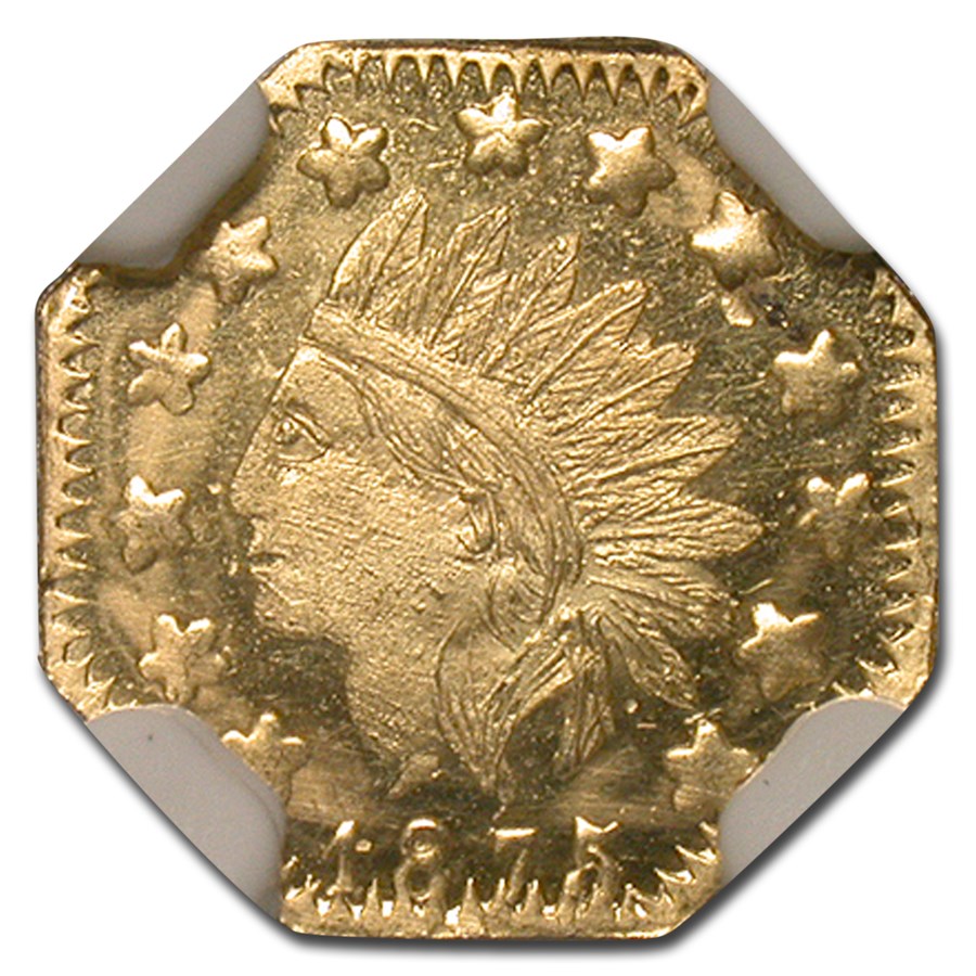 Buy 1875 Indian Octagonal 50 Cent Gold Token MS-65 NGC (DPL) | APMEX