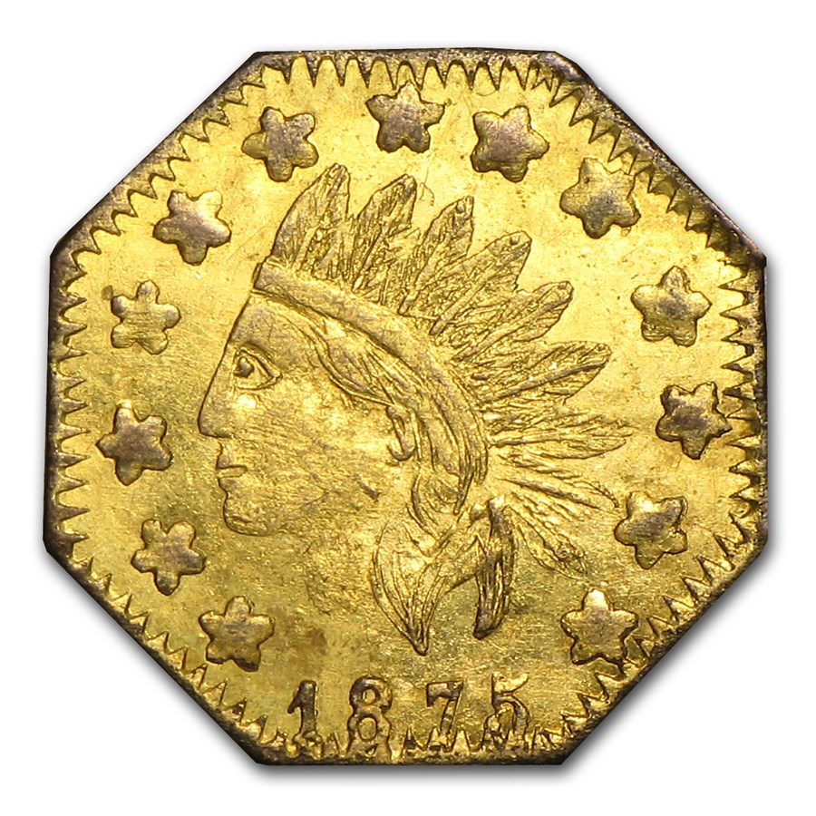 Buy 1875 Indian Octagonal Gold Token AU-58 | APMEX