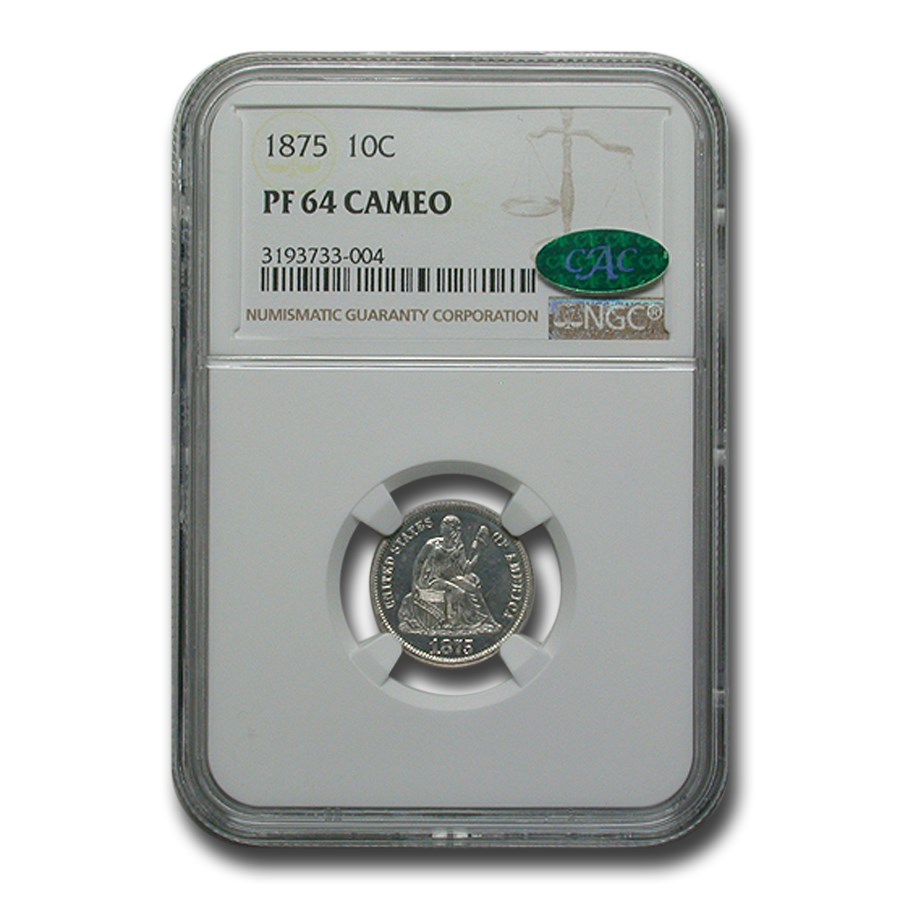 Buy 1875 Liberty Seated Dime PF-64 Cameo NGC CAC | APMEX