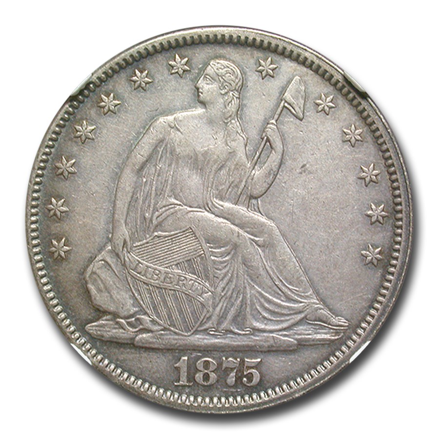 1875 Liberty Seated Half Dollar AU-50 NGC