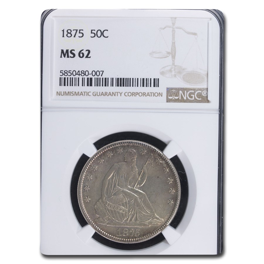 Buy 1875 Liberty Seated Half Dollar MS-62 NGC | APMEX