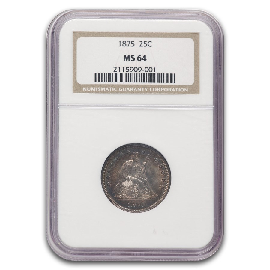 Buy 1875 Liberty Seated Quarter MS-64 NGC | APMEX