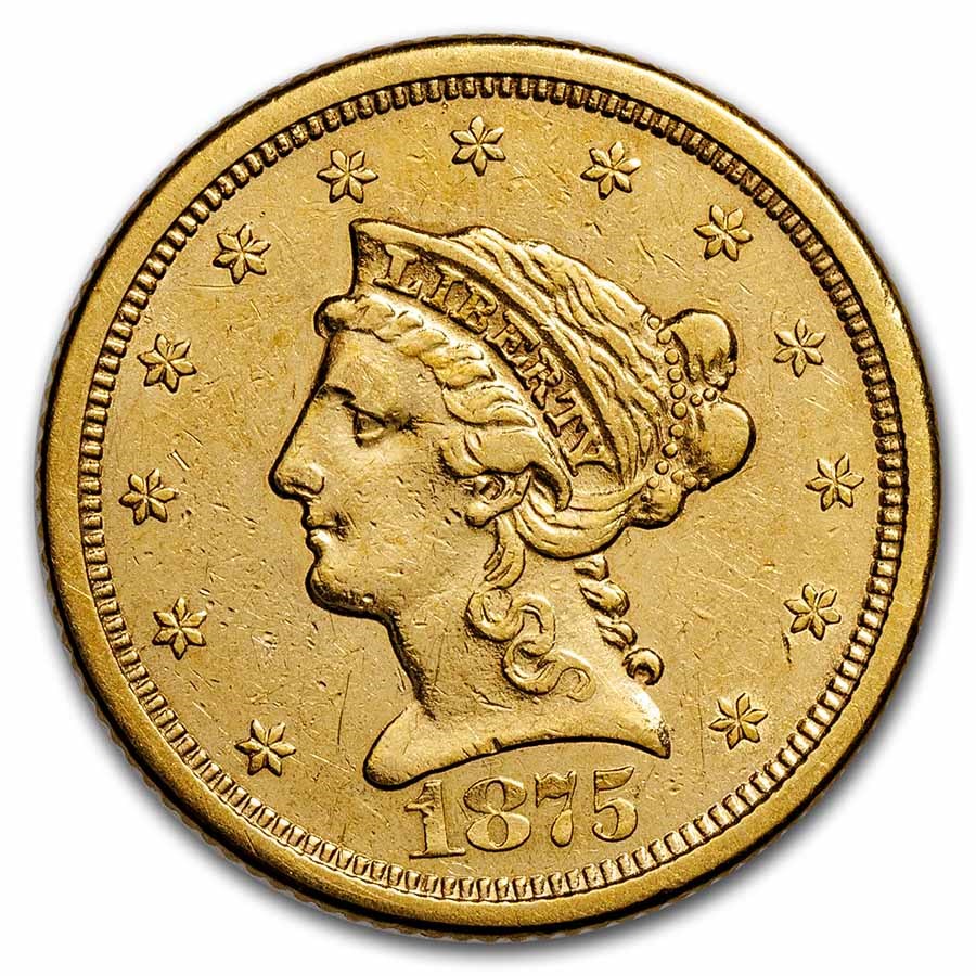 Buy 1875-S $2.50 Liberty Gold Quarter Eagle AU Details (Cleaned) | APMEX