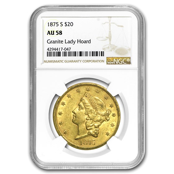 Buy 1875-S $20 Liberty Gold Dbl Eagle AU-58 NGC (Granite Lady Hoard) | APMEX