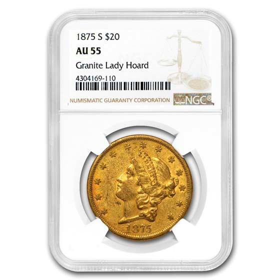 Buy 1875-S $20 Liberty Gold Double Eagle AU-55 NGC (Granite Lady) | APMEX
