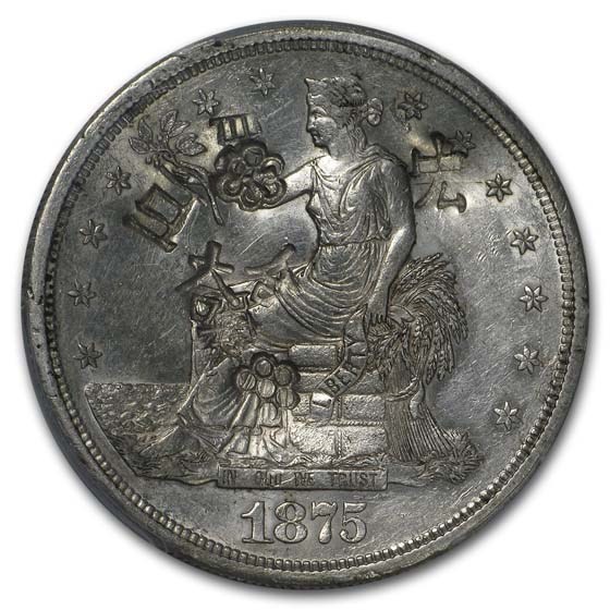 Buy 1875-S Trade Dollar AU-55 PCGS (Chop Marks) | APMEX