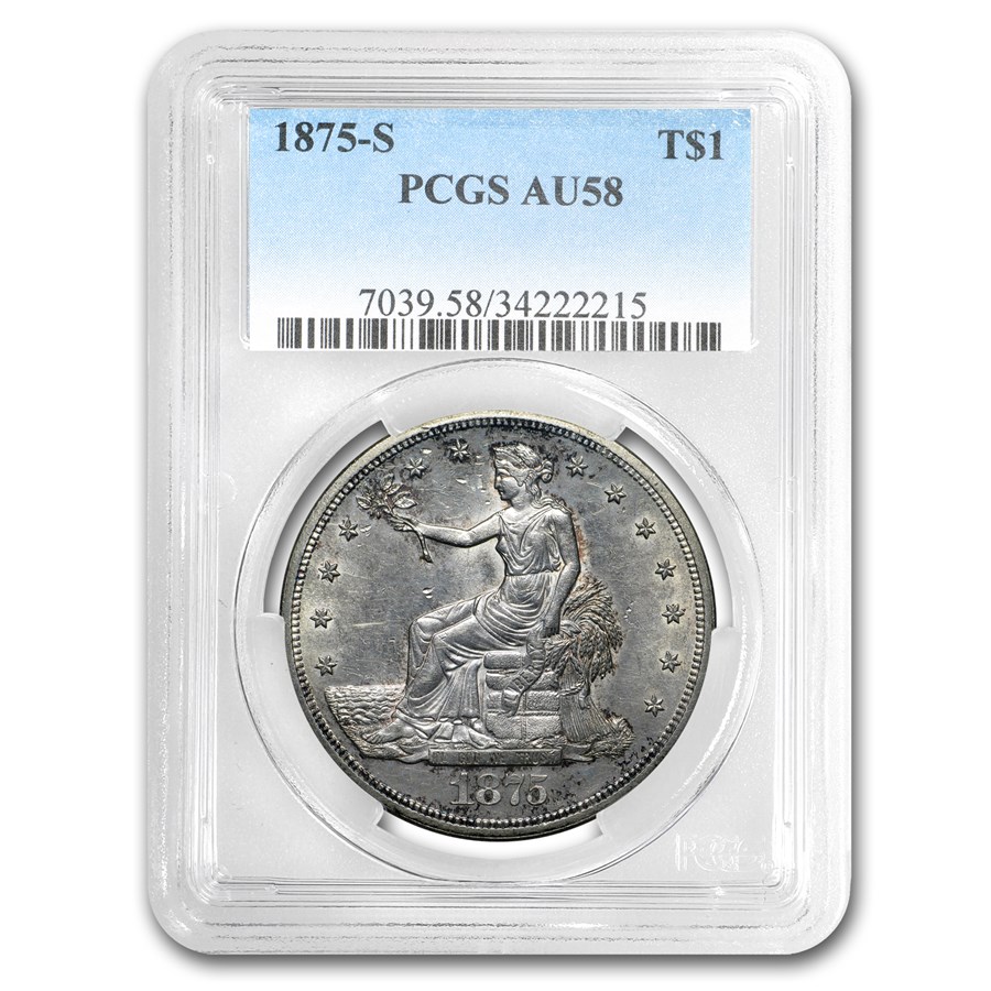 Buy 1875-S Trade Dollar AU-58 PCGS | APMEX