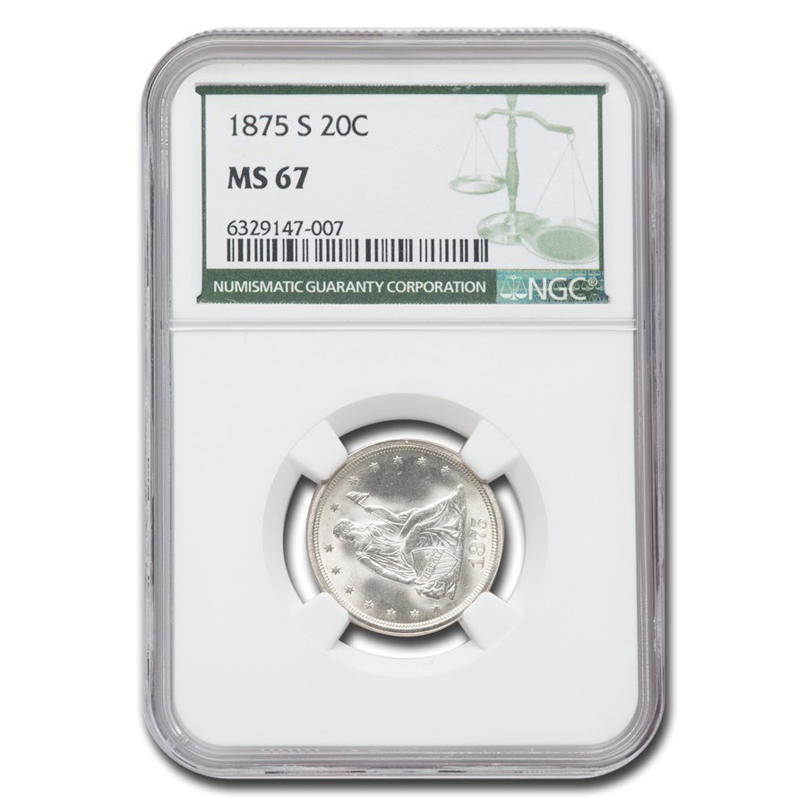 Buy 1875-S Twenty Cent Piece MS-67 NGC (Green Label) | APMEX