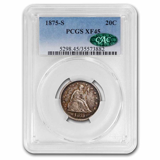 Buy 1875-S Twenty Cent Piece XF-45 PCGS CAC | APMEX