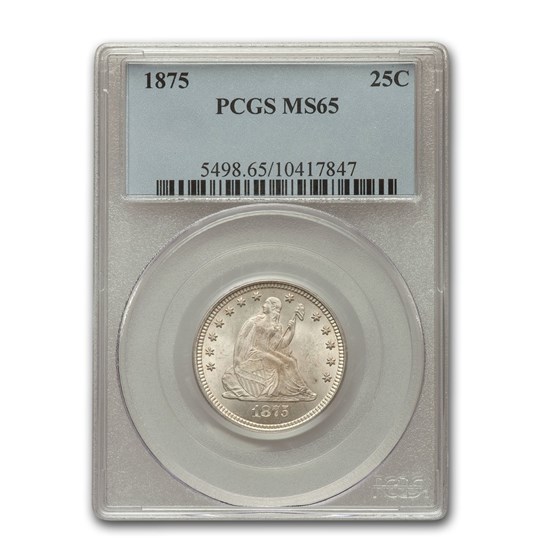 Buy 1875 Seated Liberty Quarter MS-65 PCGS | APMEX