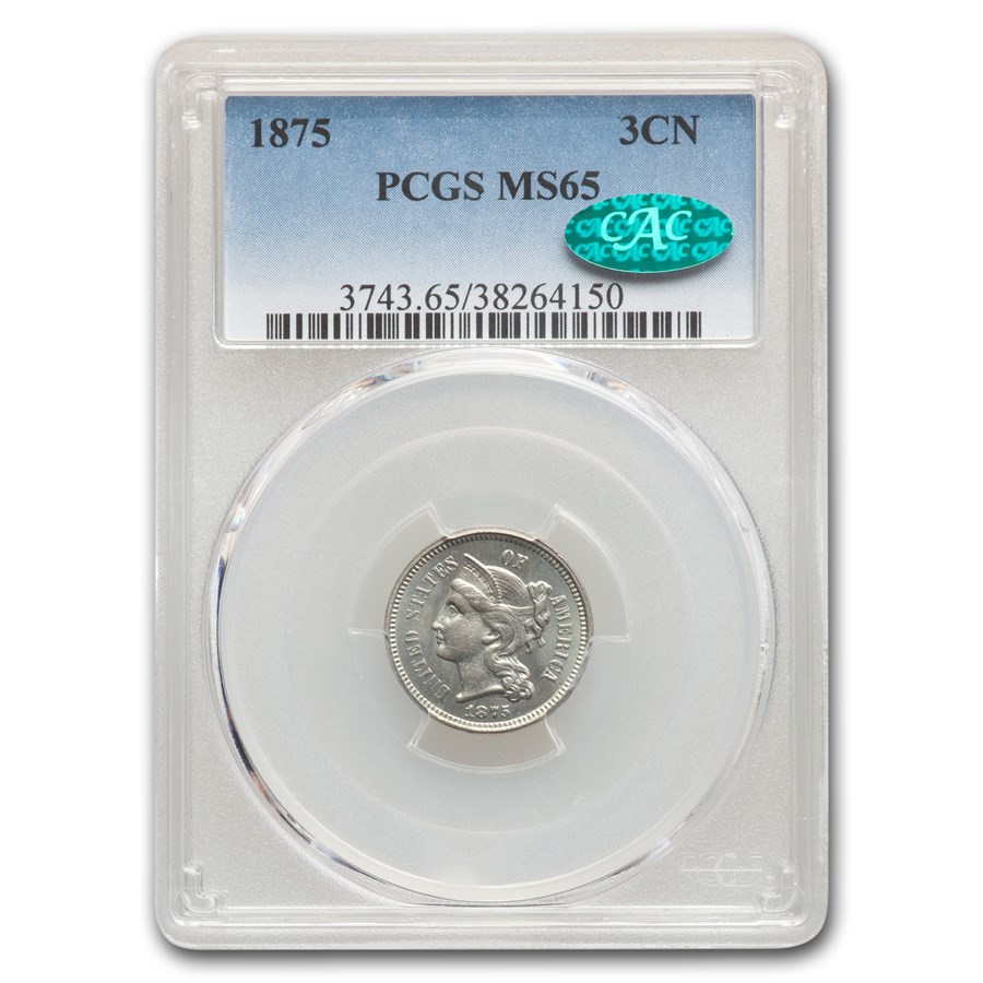 Buy 1875 Three Cent Nickel MS-65 PCGS CAC | APMEX