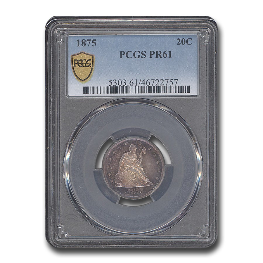 1875 Twenty Cent Piece PR-61 PCGS