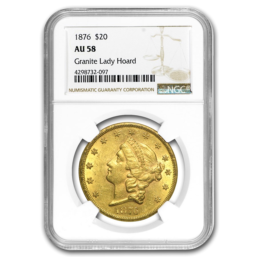 Buy 1876 $20 Liberty Gold Double Eagle AU-58 NGC (Granite Lady Hrd) | APMEX