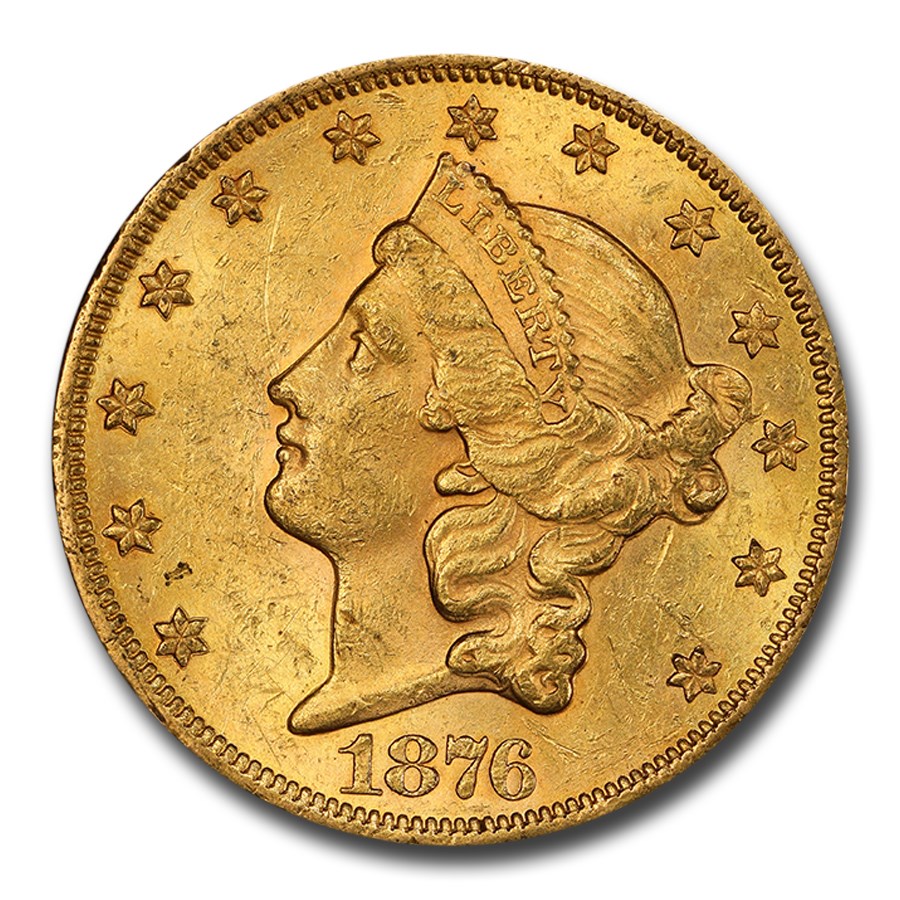 Buy 1876 $20 Liberty Gold Double Eagle MS-60 PCGS CAC | APMEX