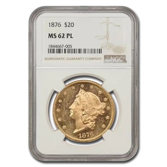 Buy 1876 $20 Liberty Gold Double Eagle MS-62 NGC (PL) | APMEX