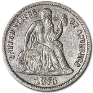 Buy 1876-CC Liberty Seated Dime AU Details (Cleaned) | APMEX