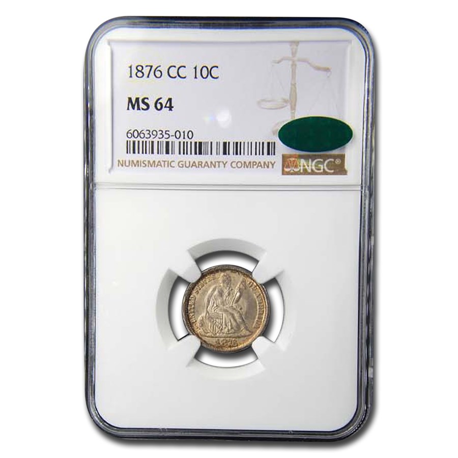 Buy 1876-CC Liberty Seated Dime MS-64 NGC CAC | APMEX