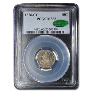 1876-CC Liberty Seated Dime MS-66 PCGS CAC