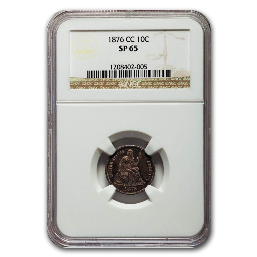 Buy 1876-CC Liberty Seated Dime SP-65 NGC | APMEX