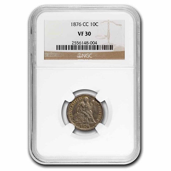 Buy 1876-CC Liberty Seated Dime VF-30 NGC | APMEX
