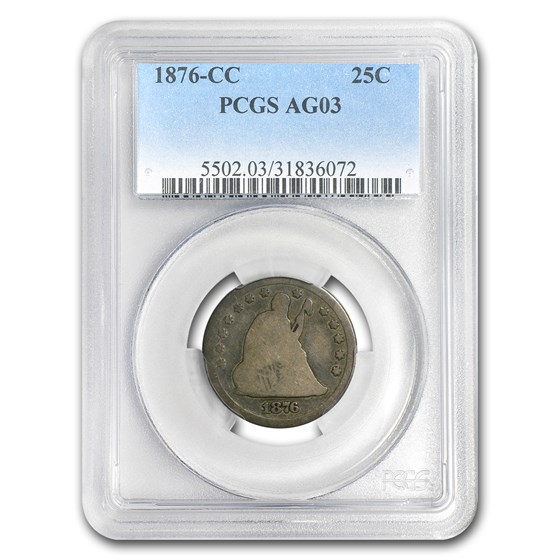 Buy 1876-CC Liberty Seated Quarter AG-3 PCGS | APMEX