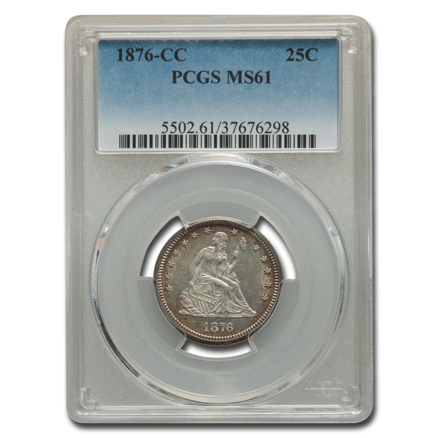 Buy 1876-CC Liberty Seated Quarter MS-61 PCGS | APMEX