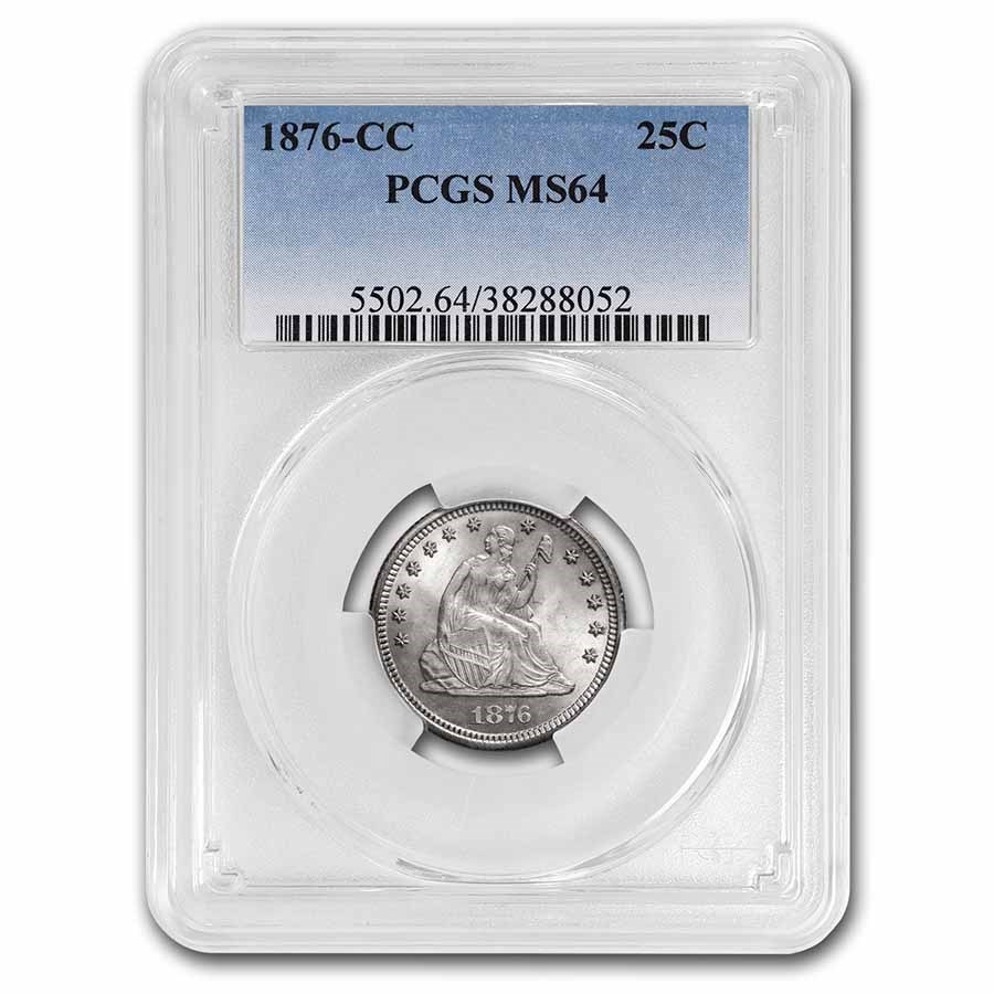 Buy 1876-CC Liberty Seated Quarter PCGS MS-64 Today | APMEX