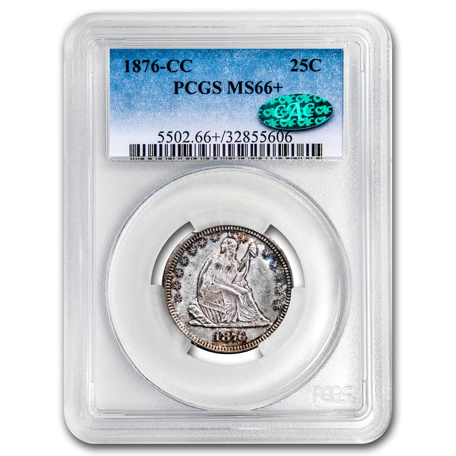 Buy 1876-CC Liberty Seated Quarter MS-66+ PCGS CAC | APMEX