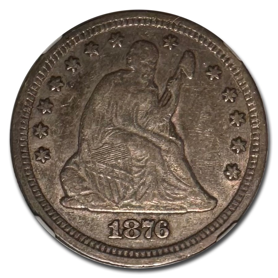 1876-CC Liberty Seated Quarter XF-45 NGC