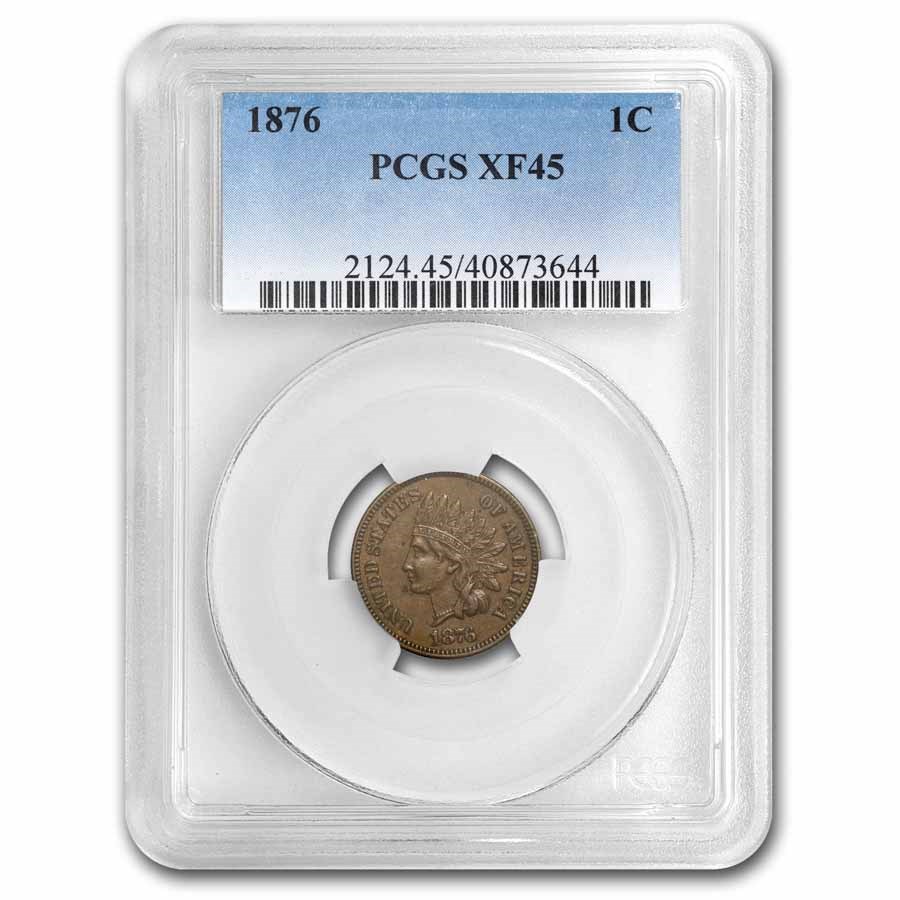 Buy 1876 Indian Head Cent XF-45 PCGS | APMEX
