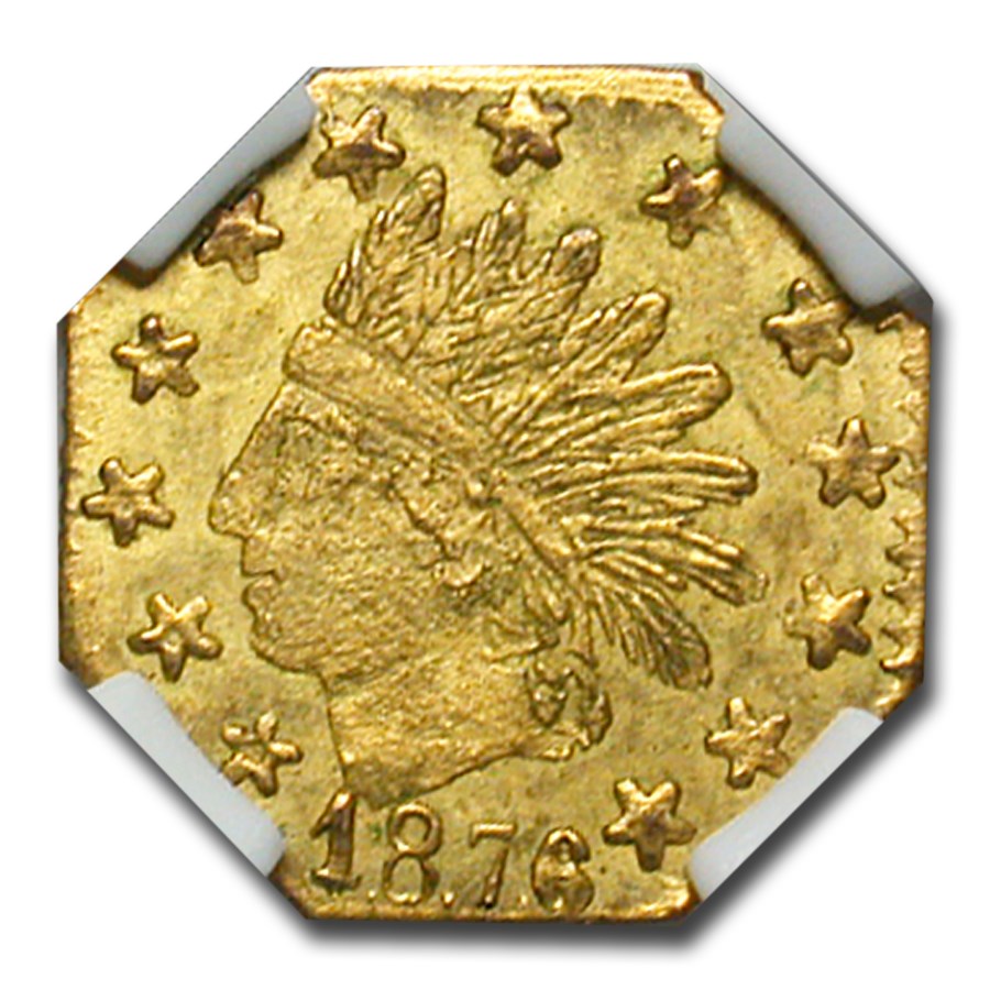 Buy 1876 Indian Octagonal 25 Cent Gold MS-65 NGC | APMEX